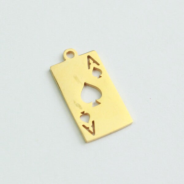 Stainless Steel Gold Ace of Spades Card Charm – MyUnique
